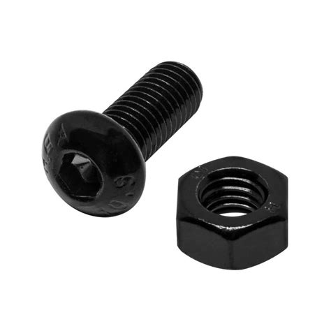 Pinnacle M6 X 35mm Black Ruspert® Round Head Bolts And Nuts 6 Pack