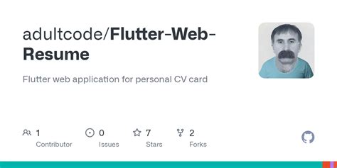 Github Adultcode Flutter Web Resume Flutter Web Application For Personal Cv Card