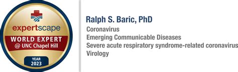 Ralph S Baric Phd Unc Expertscape Ranked Faculty