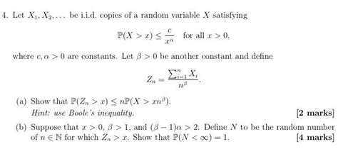 solved 4 let x1 x2 … be i i d copies of a random variable