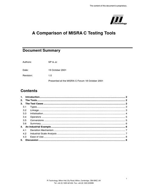 comparison of misra c testing tools pdf integer computer science