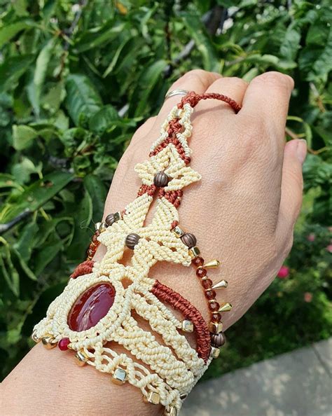 Macrame Slave Bracelet Healing Gemstone Bracelet Bohemian Etsy