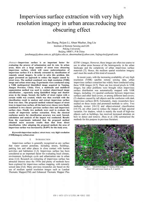 Pdf Impervious Surface Extraction With Very High Resolution Imagery In Urban Areas Reducing