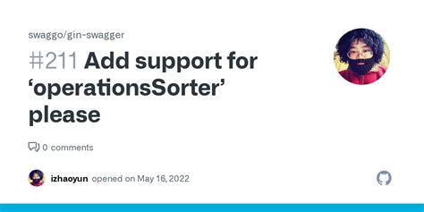 add support for ‘operationssorter please · issue 211 · swaggo gin