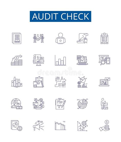 Audit Check Line Icons Signs Set Design Collection Of Inspection Assessing Verifying