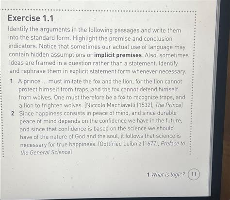 Solved Exercise Identify The Arguments In The Following Chegg