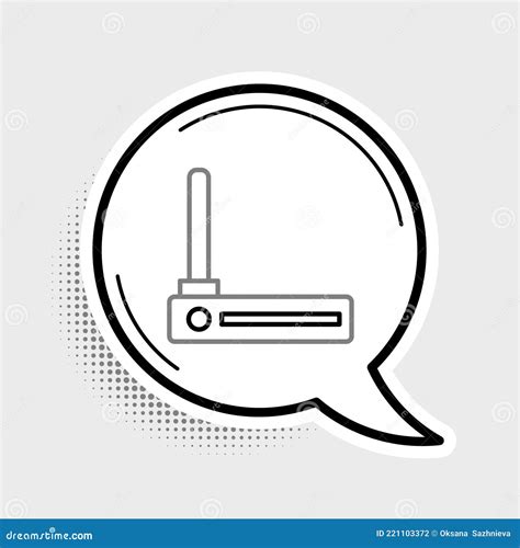 line router and wi fi signal symbol icon isolated on white background