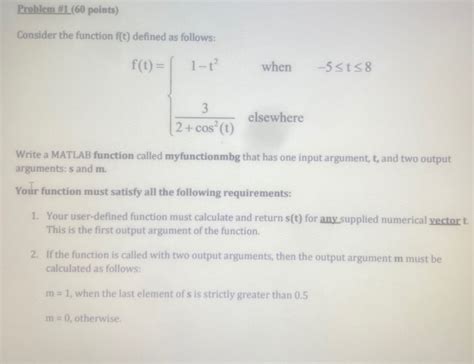 solved problem 1 60 points consider the function f t