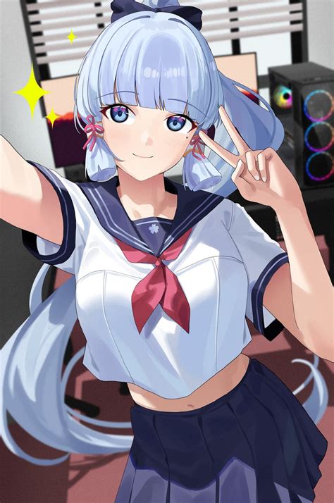 Kamisato Ayaka Genshin Impact Drawn By Haerge Danbooru