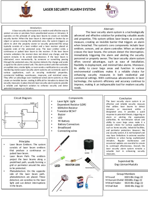 Laser Security Alarm System Pdf Security Alarm Measuring Instrument