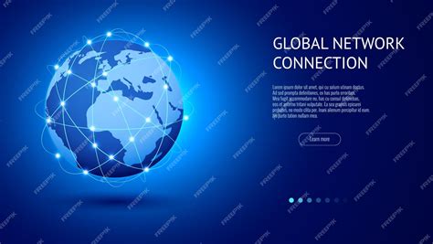 Premium Vector Global Network Connection Concept Best Internet Global Business World Map Point