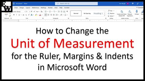 How To Change The Unit Of Measurement For The Ruler Margins And Indents In Microsoft Word