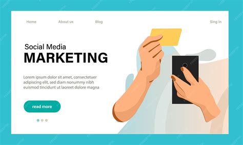 Premium Vector Landing Page Template Of Social Media Marketing Modern Flat Design Concept Of