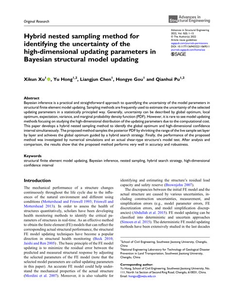 PDF Hybrid Nested Sampling Method For Identifying The Uncertainty Of The High Dimensional