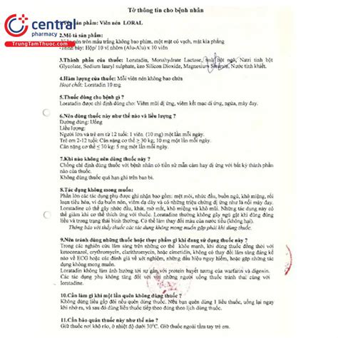 Thuốc Loral 10mg Thuốc điều Trị Dị ứng Hiệu Quả