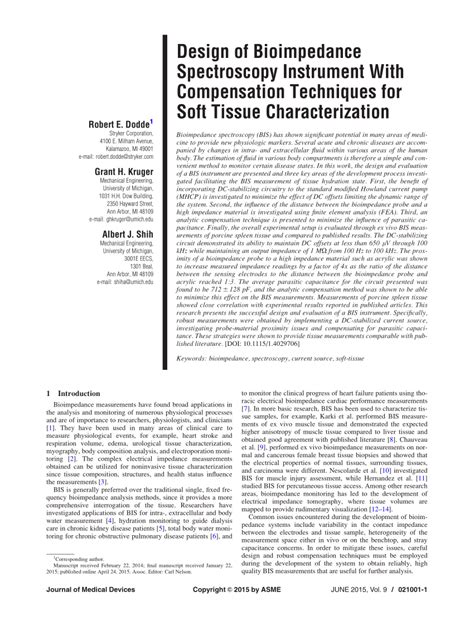 Pdf Design Of Bioimpedance Spectroscopy Instrument With Compensation Techniques For Soft