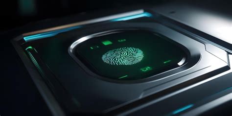 Biometric Fingerprint Scanner On Secure Device Premium Ai Generated Image