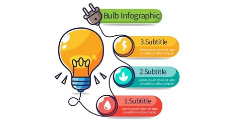 Light Bulb Surrounded By Four Different Colored Buttons Google Slide Theme And Powerpoint