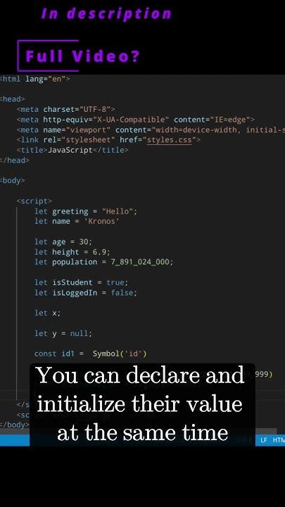 🧬 Javascript 4a 🧬 Variable Declaration 1 Of 2 🧬 Javascript Js Coding Omg Wtf Youtube