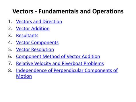 Vectors Fundamentals And Operations Presentation