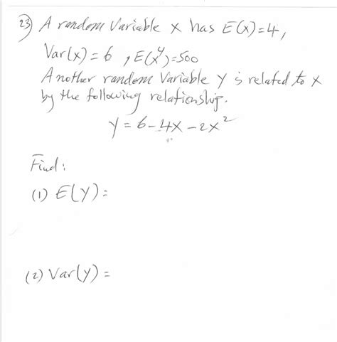solved 23 a random variable x has eq 4 var x 6 eq