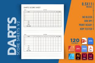 Darts Score Sheets V2 Graphic By RenatoRi Designs Creative Fabrica