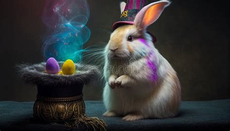 Mixing The Concepts Of Easter And Magic Easter Bunny As A Wizard