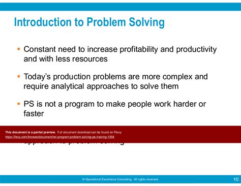 TWI Program Problem Solving PS Training PPT Slide Deck