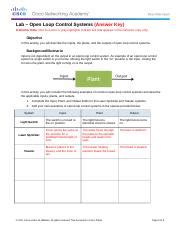 1.1.3.9 Lab - Open-Loop Control System - ILM.docx - Lab - Open Loop Control Systems Answer Key ...