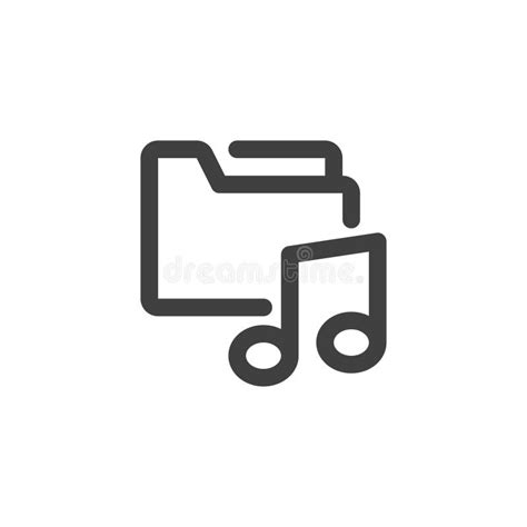 Music Folder Line Icon Stock Vector Illustration Of Document 275600286