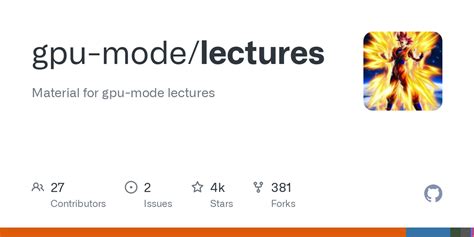 lectures readme md at main · gpu mode lectures · github