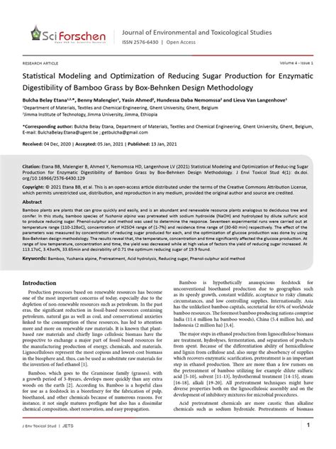 statistical modeling and optimization of reducing pdf analysis of
