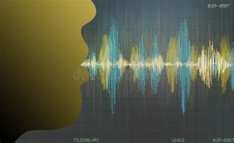 Voice Recognition Biometric Scanning System For Human Speech Voice ID Technology Stock Vector