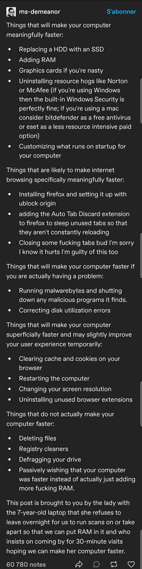Making Your Computer Faster Rcuratedtumblr