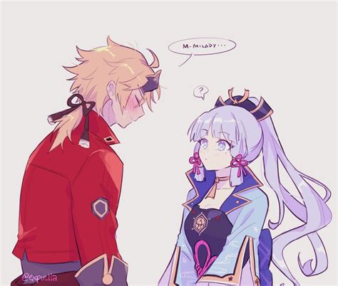 Kamisato Ayaka And Thoma Genshin Impact Drawn By Maoexpuella