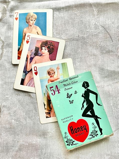 Vintage Playing Cards Girlie Burlesque Nudes Honey Brand Full Deck