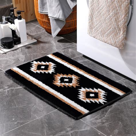 Tinideya Western Bathroom Rugs Boho Aztec Bath Mat Non Slip