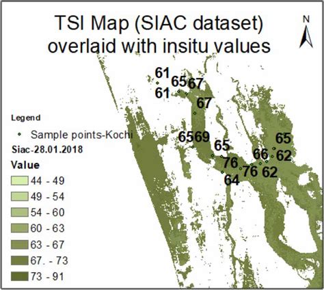 Tsi Map Prepared Using Siac Corrected S2 Image Of Kochi Overlaid With