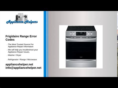 Frigidaire Oven Error Codes Decode And Fix Common Issues