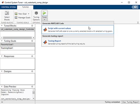 Passive Control Of Water Tank Level Matlab And Simulink