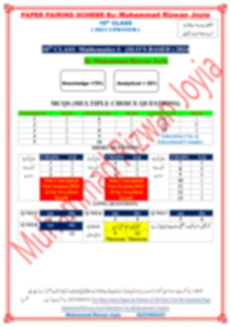 Solution 10th Class Pairing Scheme All Punjab Board 2024 New Policy Bise By Muhammad Rizwan