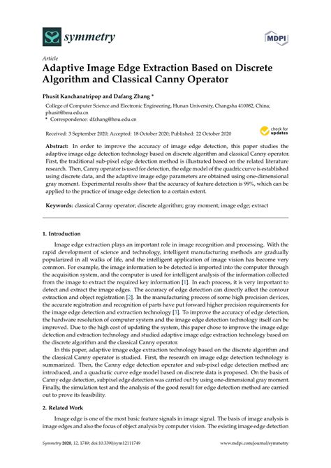 Pdf Adaptive Image Edge Extraction Based On Discrete Algorithm And