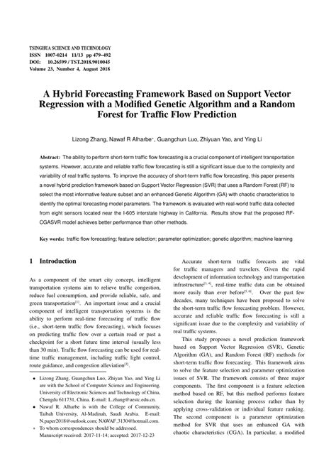 Pdf A Hybrid Forecasting Framework Based On Support Vector Regression With A Modified Genetic