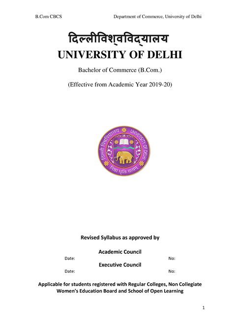 19082019 31 July Final B दल्ल वश ्व वद्यालय University Of Delhi Bachelor Of Commerce B
