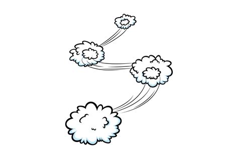 Comic speed effect with clouds. Comic clouds with motion trail lines. Vector illustration ...