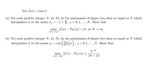 Let F X Cos X A For Each Positive Integer N Let
