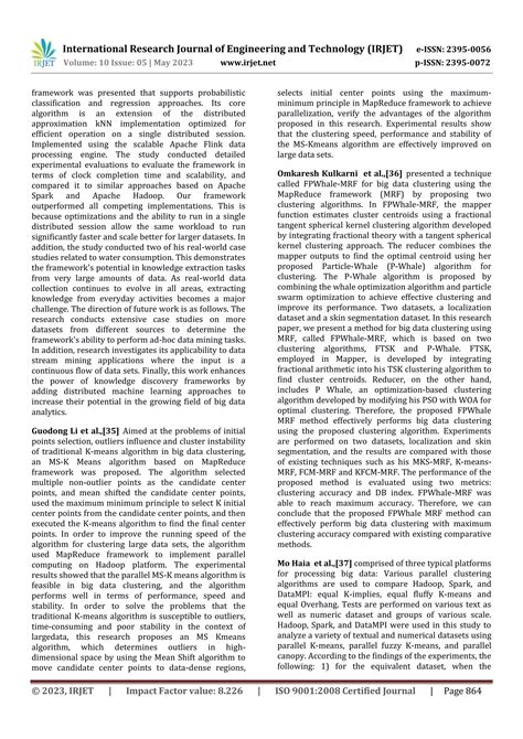 Survey On Mapreduce In Big Data Clustering Using Machine Learning