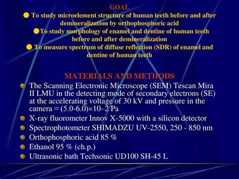 The Demineralization Impact On Morphology And Composition Ppt Download