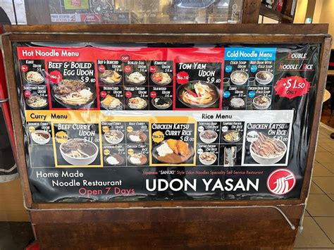 Udon Yasan Menu Updated 2025