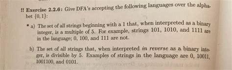 Solved Exercise 2 2 6 Give DFA S Accepting The Following Chegg Com
